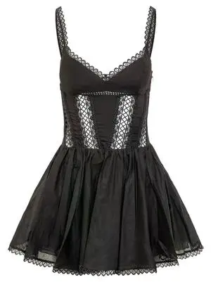 Charo Ruiz Ibiza Lace-trimmed Skater Dress - Black