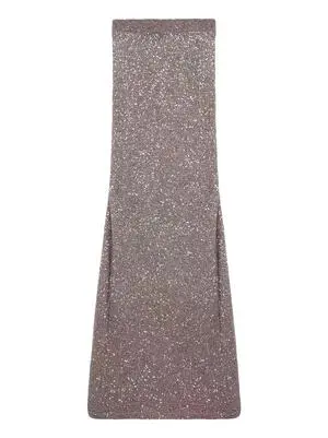 Balenciaga Glitter-detailing Long Skirt - Brown