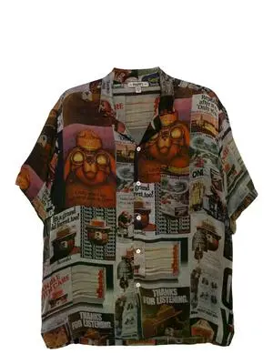 STAIN SHADE Graphic-print Shirt - Brown