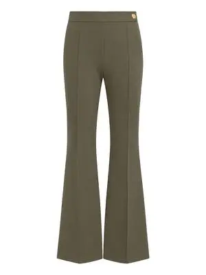 CALLAS MILANO High-rise Crepe Stretch Cropped Flare Trousers - Olive