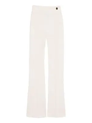 CALLAS MILANO High-rise Crepe Stretch Cropped Flare Trousers - White