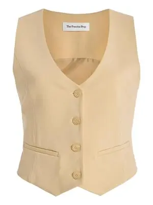 THE FRANKIE SHOP Roma Cropped Vest - Neutral