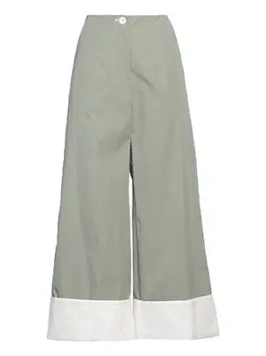 LOW CLASSIC Wide-leg Two-tone Pants - Sage Green