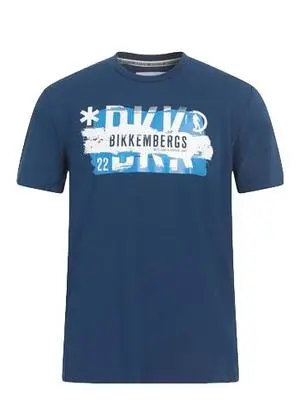 BIKKEMBERGS T-shirt Size Cotton, Elastane - Blue