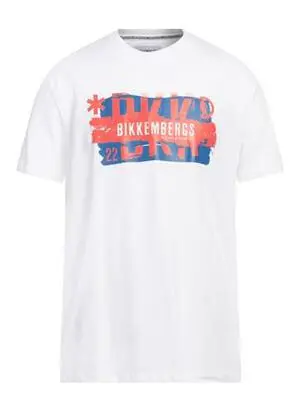 BIKKEMBERGS T-shirt Size Cotton, Elastane - White