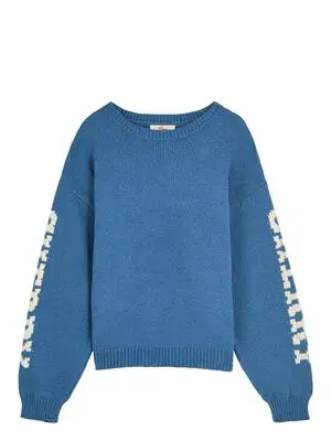 CHERRY LOS ANGELES Logo Intarsia Cotton-knit Jumper - Blue