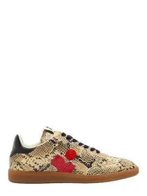 Isabel Marant Kaycee Snake-print Leather Sneakers - Beige
