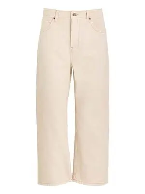 Free People Deep Trance Wide-leg Cropped Jeans - Cream