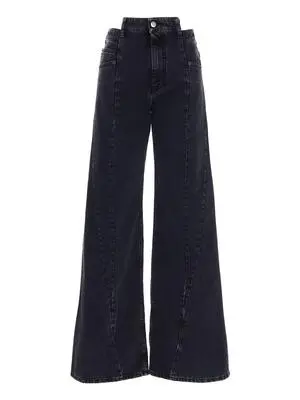 MAISON MARGIELA Jeans With Asymmetrical Waist - Black