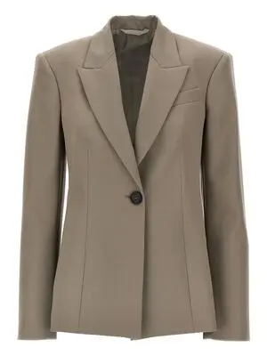 Attico Single-breasted Wool Blazer - Gray