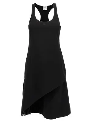 COURREGES Infinity Pleats A-line Midi Dress - Black
