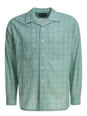 BEAMS Camp Collar Printed Shirt - Green