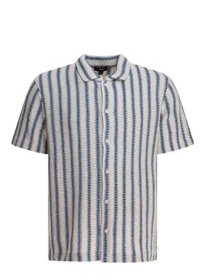 VIN CE. Striped Shirt - Light Blue