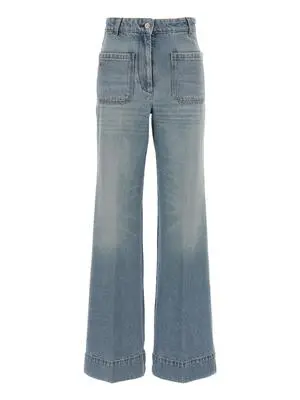 Victoria Beckham Alina Wide Leg Jeans - Blue