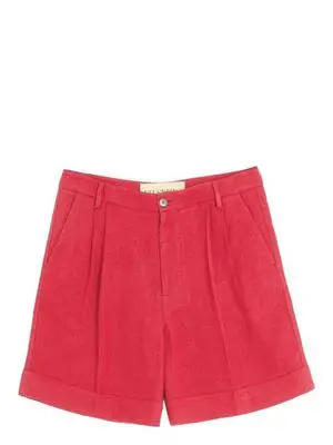 Valentino Garavani Linen Bermuda Shorts - Cherry Red