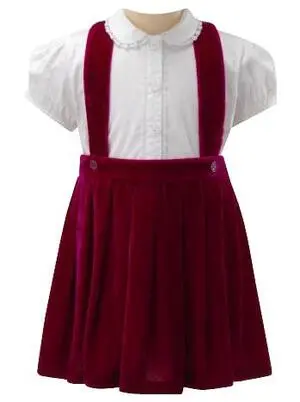 RACHEL RILEY Eloise Silk Velvet Pinafore Set - Pink