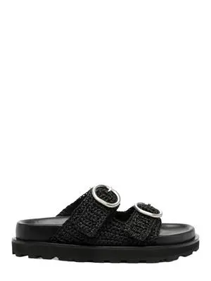 JIL SANDER Raffia Sandals - Black
