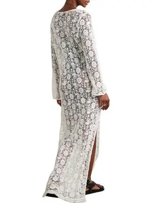 NILI LOTAN Della Crocheted Cotton Maxi Dress - Ivory