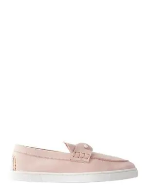 CHRISTIAN LOUBOUTIN Chambeliboat Suede Loafers Pink