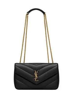 Saint Laurent Small Loulou Matelassé Shoulder Bag - Black