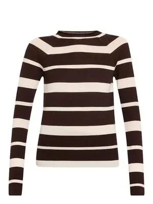 Proenza Schouler Gia Stripe Superfine Merino Wool Top - Brown Multi