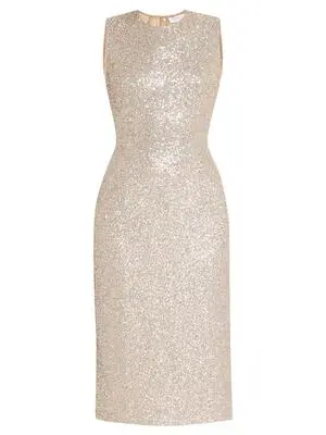 Michael Kors Sequined Sheath Dress - Oyster