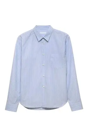 Prada Riga Cotton Stripe Sport Shirt - Blue