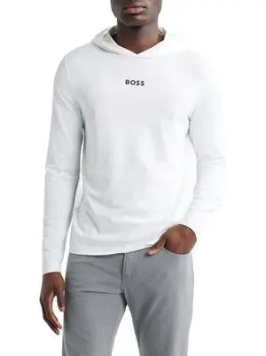 BOSS Logo Hoodie - White
