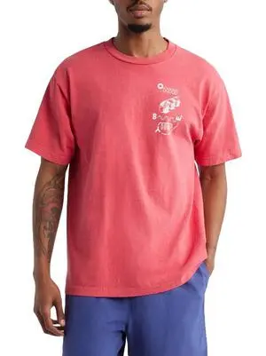 Obey Outside Looking In Cotton Graphic T-shirt - Pigment Raspberry