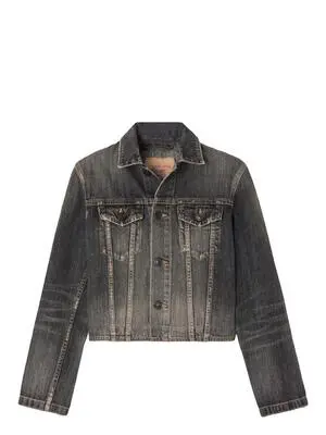 Balenciaga Lace-up Denim Jacket - Gray