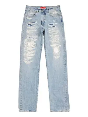 424 Distressed Loose Jeans - Blue