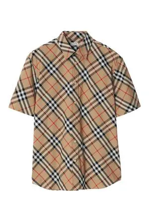Burberry Organic Cotton Short-sleeve Check Shirt - Yellow