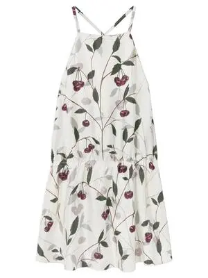 Stella McCartney Cherry Print Mini Dress - Cream
