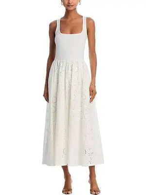 Paige Morel Cotton Midi Dress - White