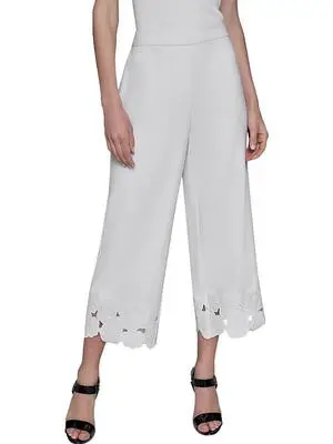 Karl Lagerfeld Paris Flora Cut Out Cropped Pants - Soft White