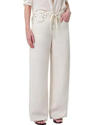 Citizens Of Humanity Brynn Drawstring Linen Trousers - Vanilla