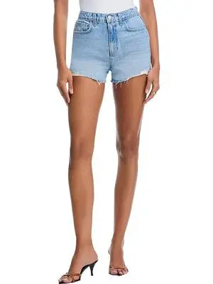L'Agence Clark High-rise Denim Shorts - Bellflower