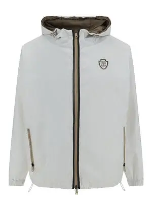 Brunello Cucinelli Leather Padded Bomber Jacket - White