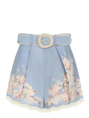Zimmermann Cascadian Tuck Shorts - Blue