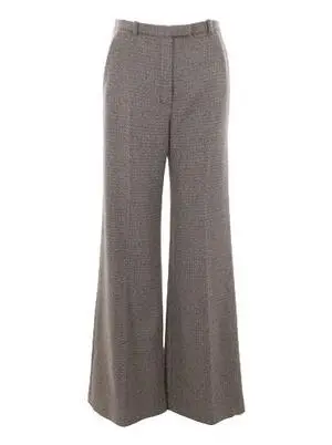 Loro Piana Wide Leg Trousers Natural Dark Brown