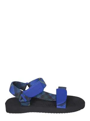 Burberry Checked Mesh Sandals - Blue
