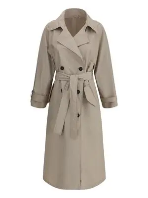 Brunello Cucinelli Bead-embellished Trench Coat - Beige
