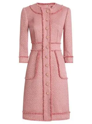Dolce & Gabbana Raschel Tweed A-line Shirt Dress - Pink