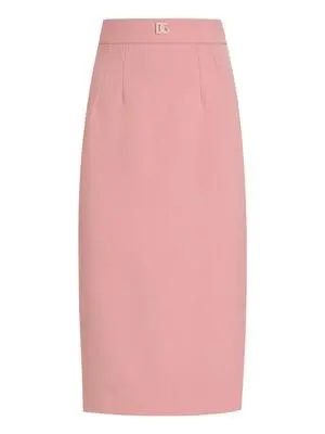 Dolce & Gabbana Calf-length Pencil Skirt With Dg Logo - Pink