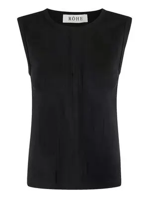 RÓHE Ribbed Sleeveless Top - Black