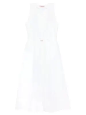TWINSET Logo-plaque Midi Dress - White