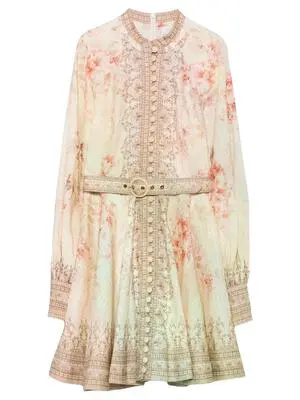 Zimmermann Illuminate Mini Dress - Neutrals