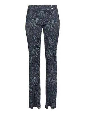 8PM Slim-leg Floral Design Pants - Blue
