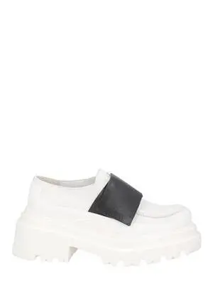 Plan C Chunky Leather Loafers - White