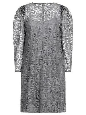 Alberta Ferretti Mini Dress With Appliqués And Crystals - Grey